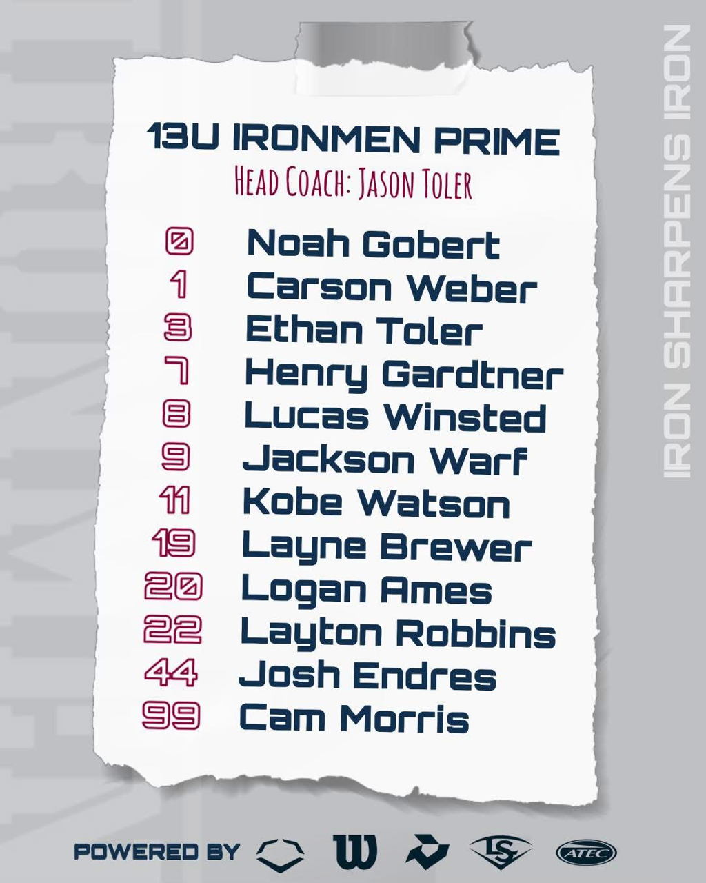 12u Ironmen Prime - Toler - Ironmen Baseball Club